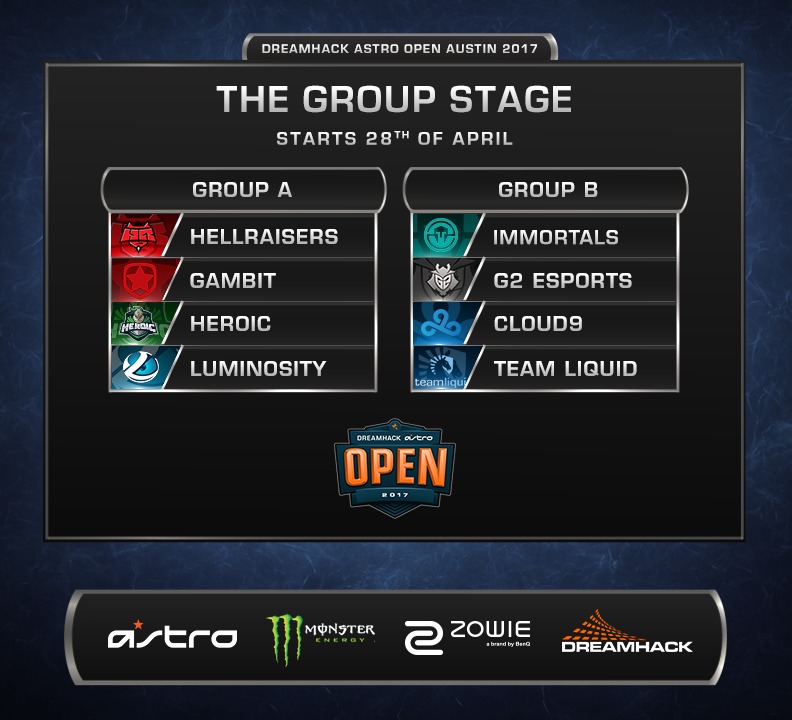 CS: GO - DreamHack Austin : groupes et horaires