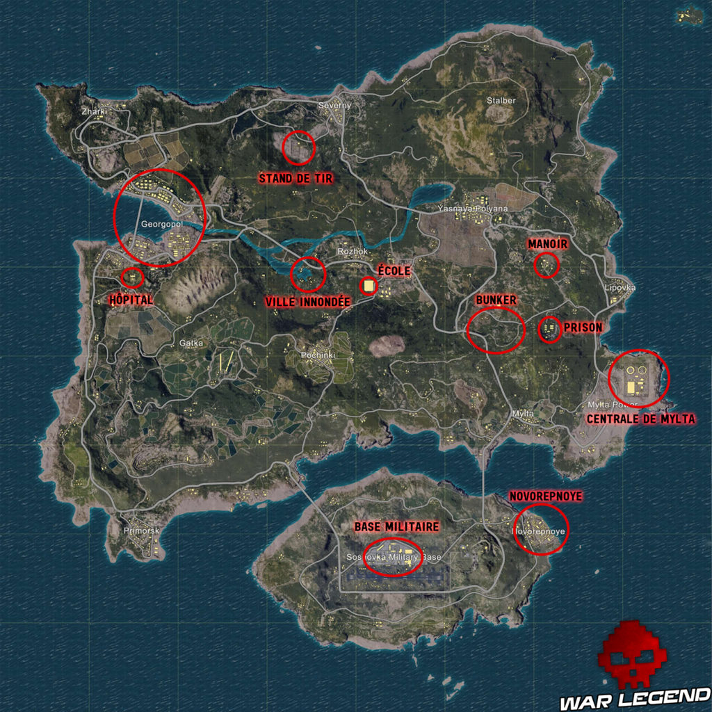 Guide PUBG - Erangel : les meilleurs points d'intérêts
