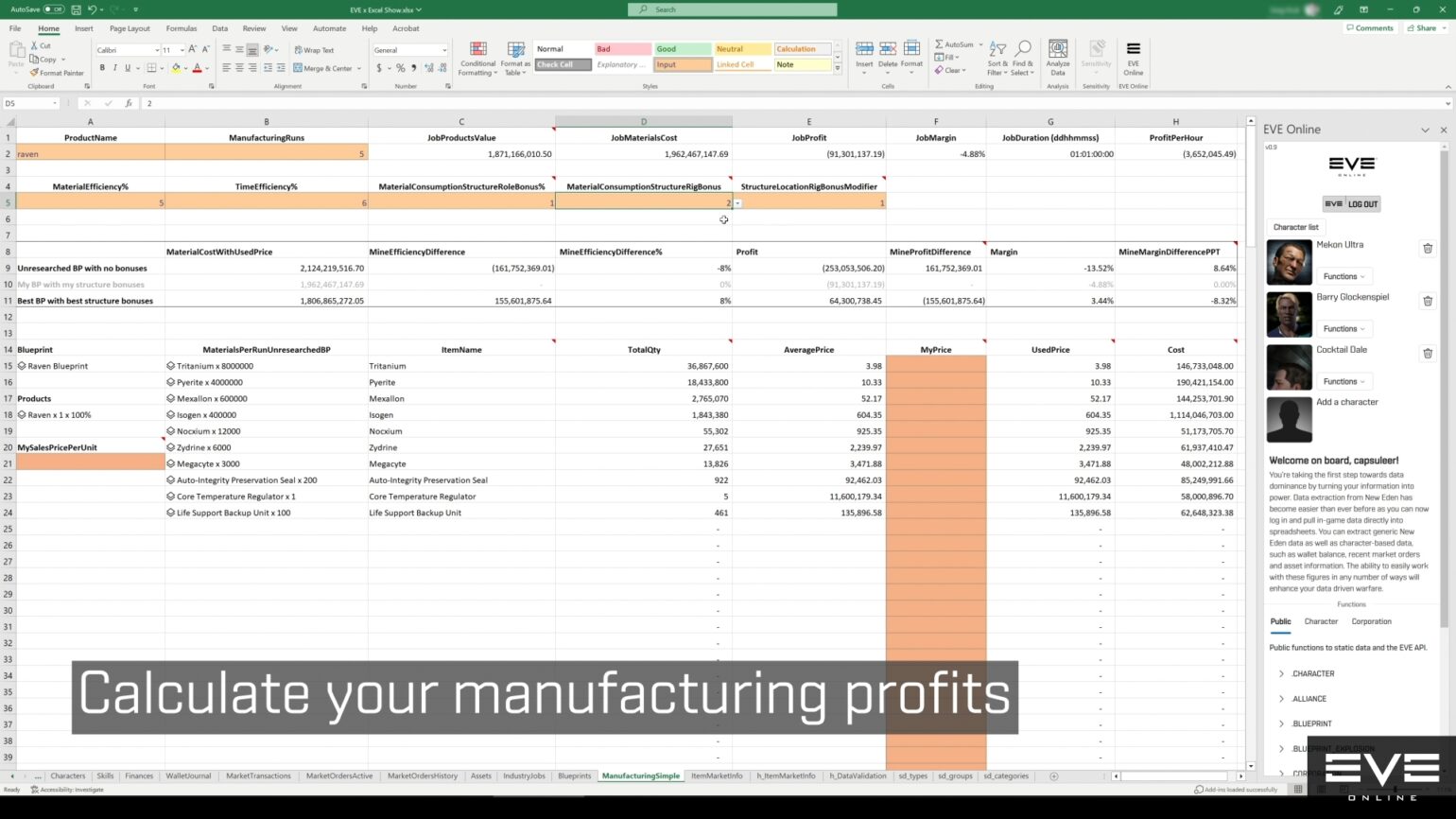 Longtemps moqué, EVE Online s'intègre dans Microsoft Excel