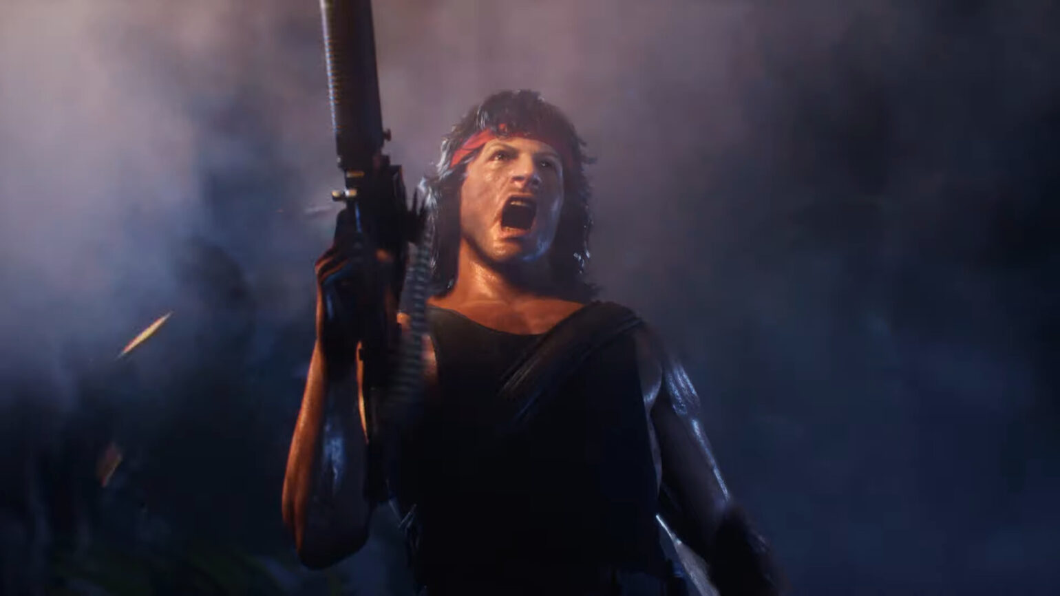 Rambo apporte sa M60 dans Mortal Kombat 11 Ultimate
